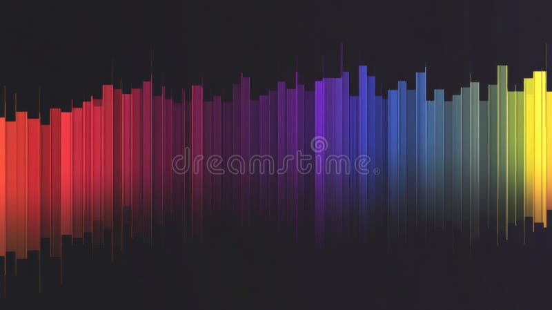 Abstract Colorful Sound Wave Spectrum on Dark Background Stock ...