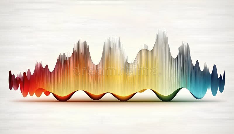 Abstract Colorful Sound Wave on a White Background, Vector Illustration ...