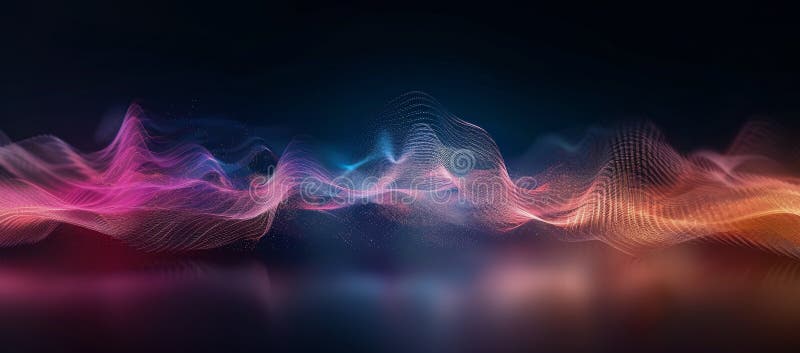 Abstract Colorful Sound Waves on a Dark Background Stock Image - Image ...