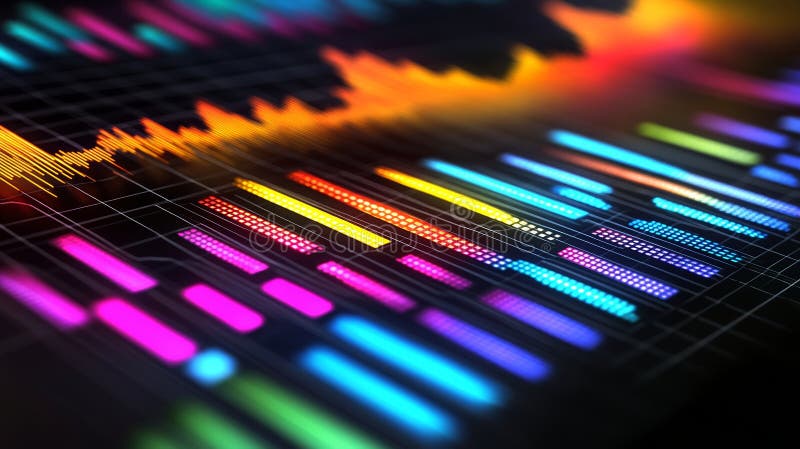 Abstract Colorful Soundwave Visualization Audio Technology, Music ...