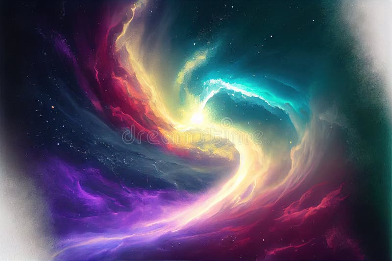 Abstract Colorful Space Background. Generative AI Stock Illustration ...
