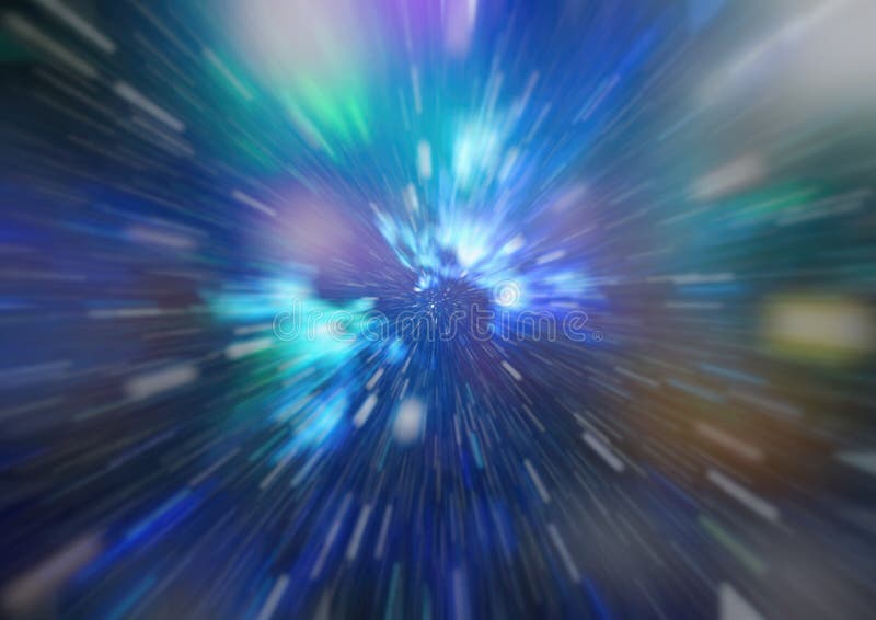 Abstract Scene of Flight in Space, Space Traveling, Time Machine ...