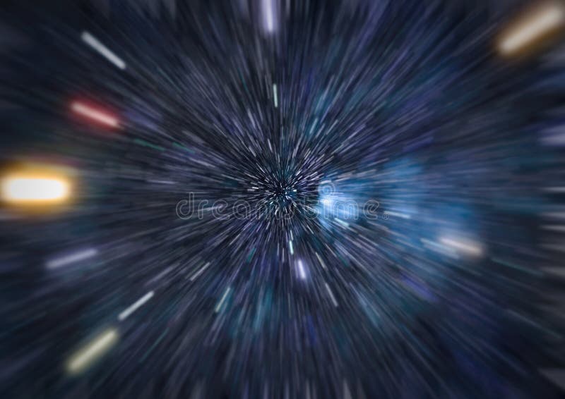 Abstract Scene of Flight in Space, Space Traveling, Time Machine ...