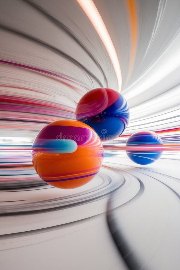 Abstract Colorful Spheres Motion Speed Background. Stock Image - Image ...