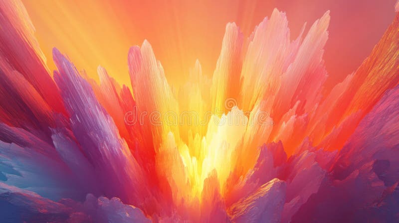 Abstract Colorful Spiky Landscape Digital Art Stock Illustration ...