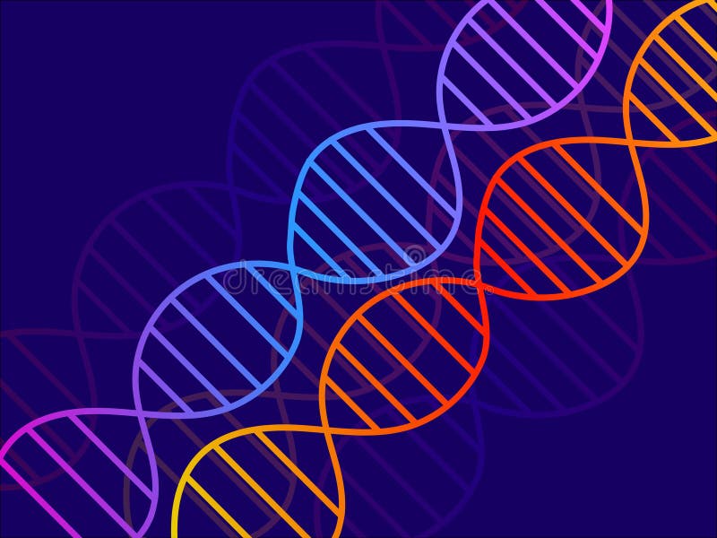 Abstract Colorful Spiral of DNA, Molecular Background Stock ...