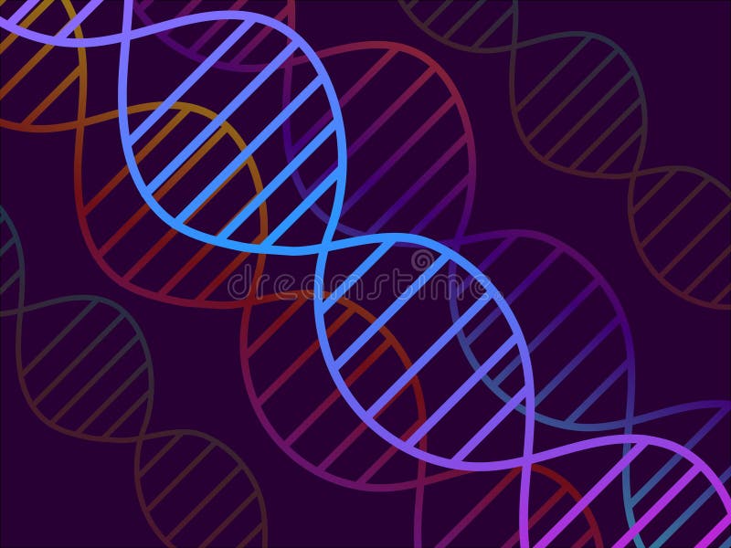 Abstract Colorful Spiral of DNA, Molecular Background Stock ...