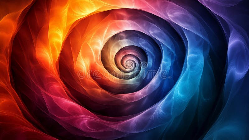 An Abstract, Colorful Spiral. a Funnel or Tunnel that Goes Deep Stock ...