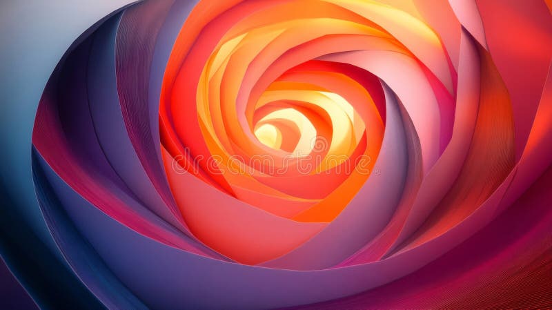 Abstract Colorful Spiral Rose Design Stock Illustration - Illustration ...
