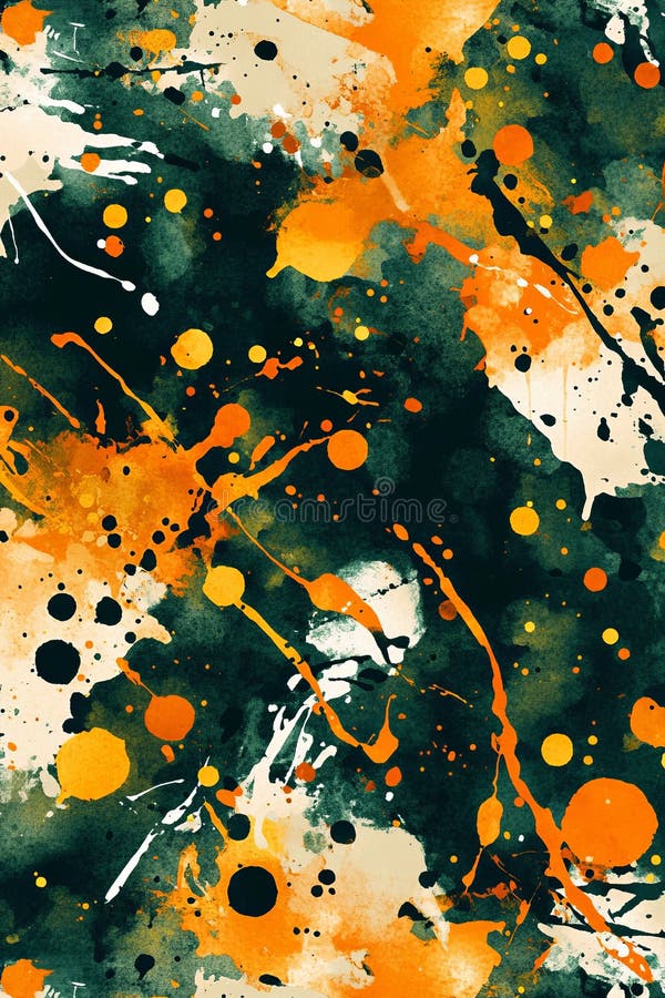 Abstract Colorful Splash of Orange and Green Paint for Backgrounds ...