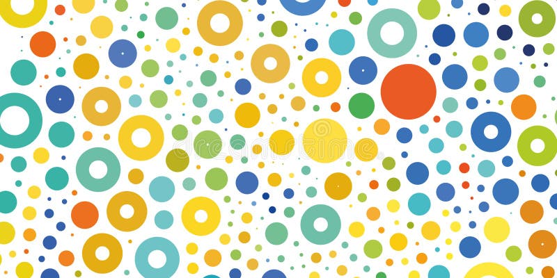 Abstract Colorful Spotted Pattern - Random Placed Spots, Rings and ...