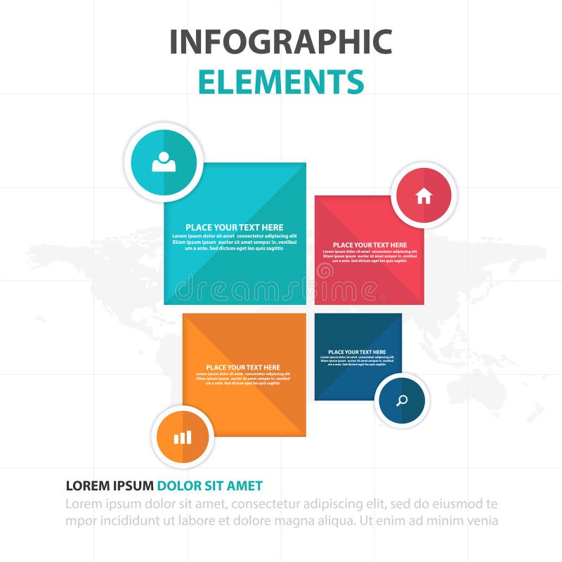 Abstract Colorful Square Business Infographics Elements, Presentation ...