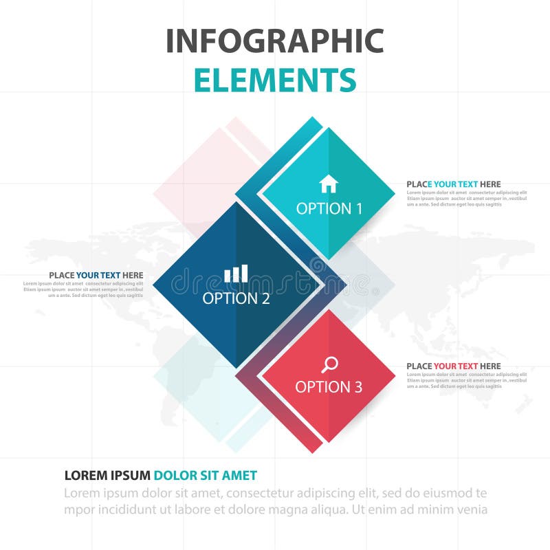 Colorful Square Infographic Presentation Templates Flat Design Set for ...