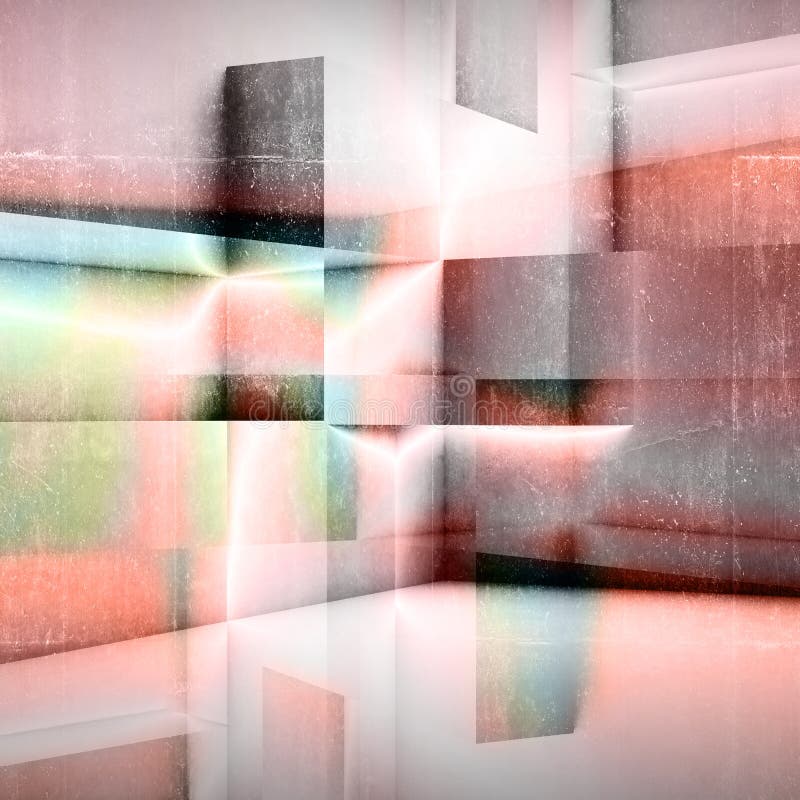 Abstract Colorful Square Concrete 3d Render Stock Illustration ...