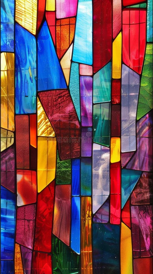Abstract Colorful Stained Glass Pattern Stock Image - Image of ...
