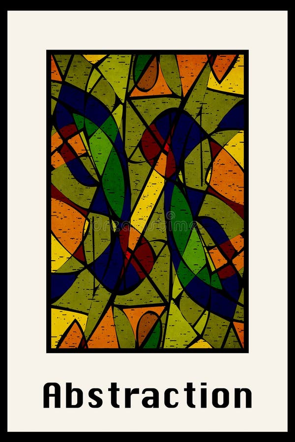Abstract Colorful Stained Glass Window. Geometric Pattern Stock ...