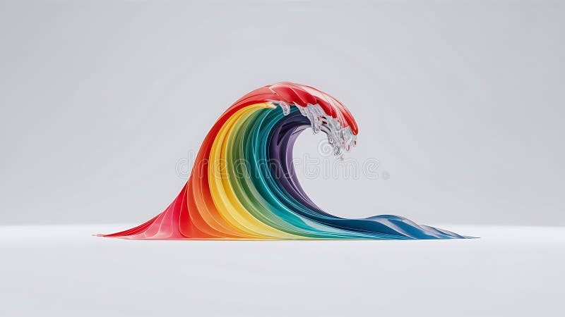 Abstract Colorful Still Wave on White Background Stock Illustration ...