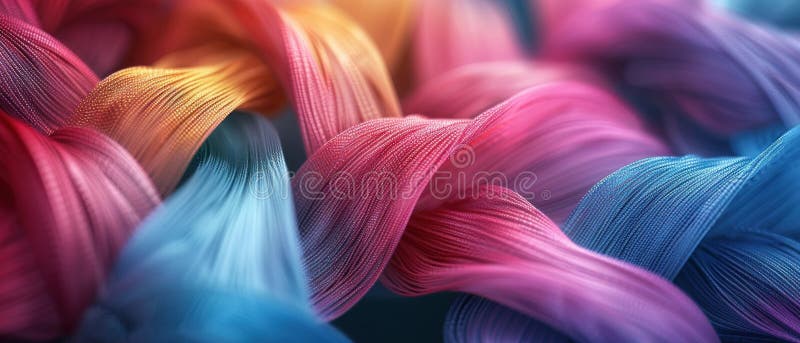 Abstract Colorful Strands of Yarn Intertwined Stock Image - Image of ...