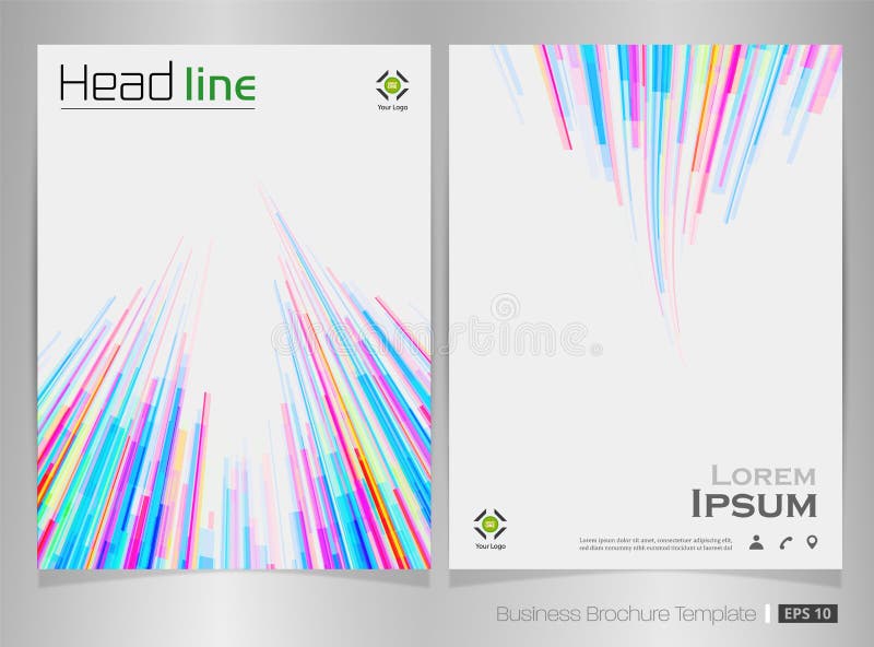 Abstract of Colorful Stripe Pattern Brochure Vector. Stock Vector ...