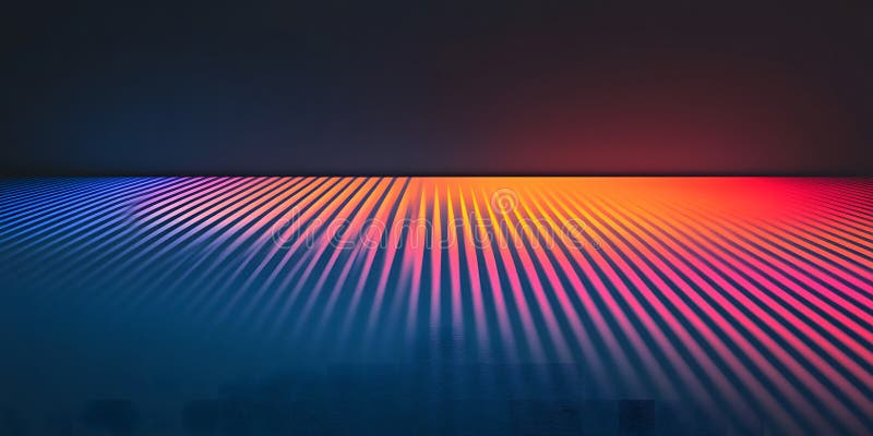 Abstract Colorful Striped Pattern with Gradient Lighting in a Dark Room Background Design Stock ...
