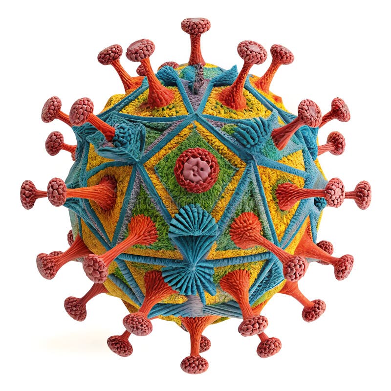 Abstract Colorful Structure of the Virus Stock Illustration ...