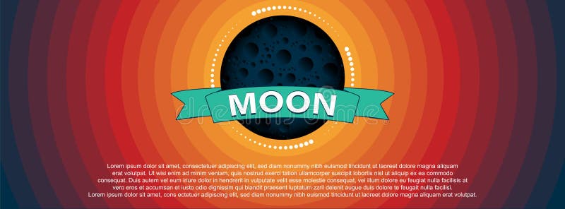 Abstract Colorful Summer Banner with Moon, Vector Illustration Stock Vector - Illustration of ...