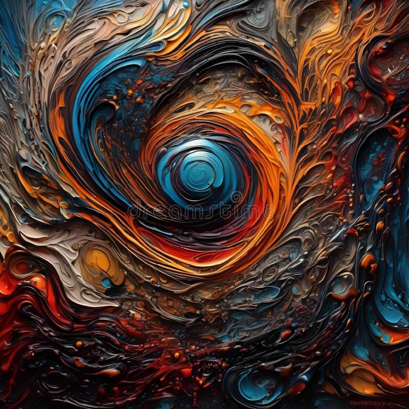Abstract Colorful Swirl Pattern with Vibrant Hues of Blue, Orange, and ...