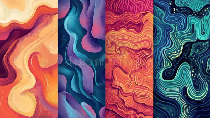 Abstract Colorful Swirl Patterns Digital Art Background Stock ...