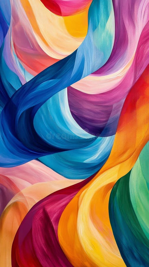 Abstract Colorful Swirl of Vibrant Paint Strokes Stock Image - Image of ...