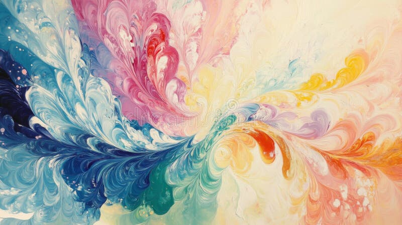 Abstract Colorful Swirling Paint Design Stock Illustration ...