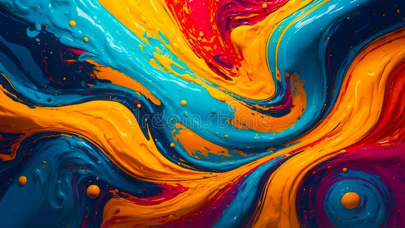 Abstract Colorful Swirling Paint. Rainbow Liquid Background. Cool ...