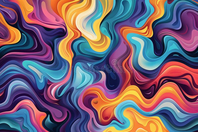 Abstract Colorful Swirls and Waves Background Stock Illustration ...
