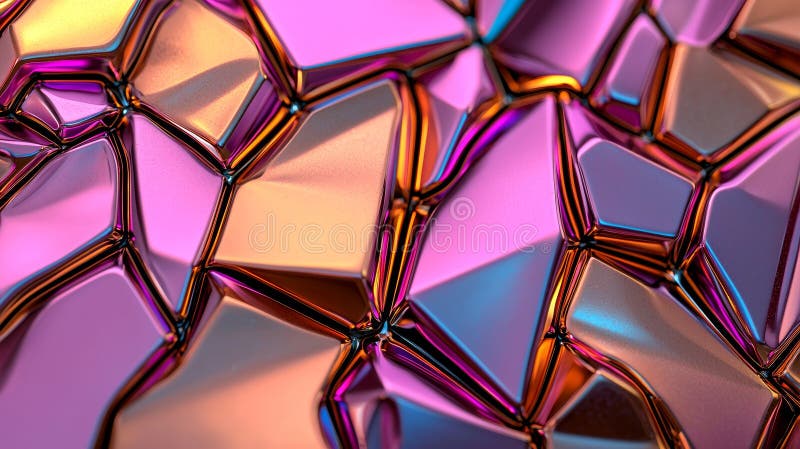 Abstract Colorful Textures with Shiny Metallic Surfaces Stock ...