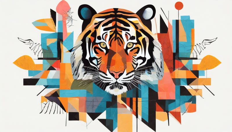 Colorful Tiger stock image. Image of cartoon, colour - 297804863