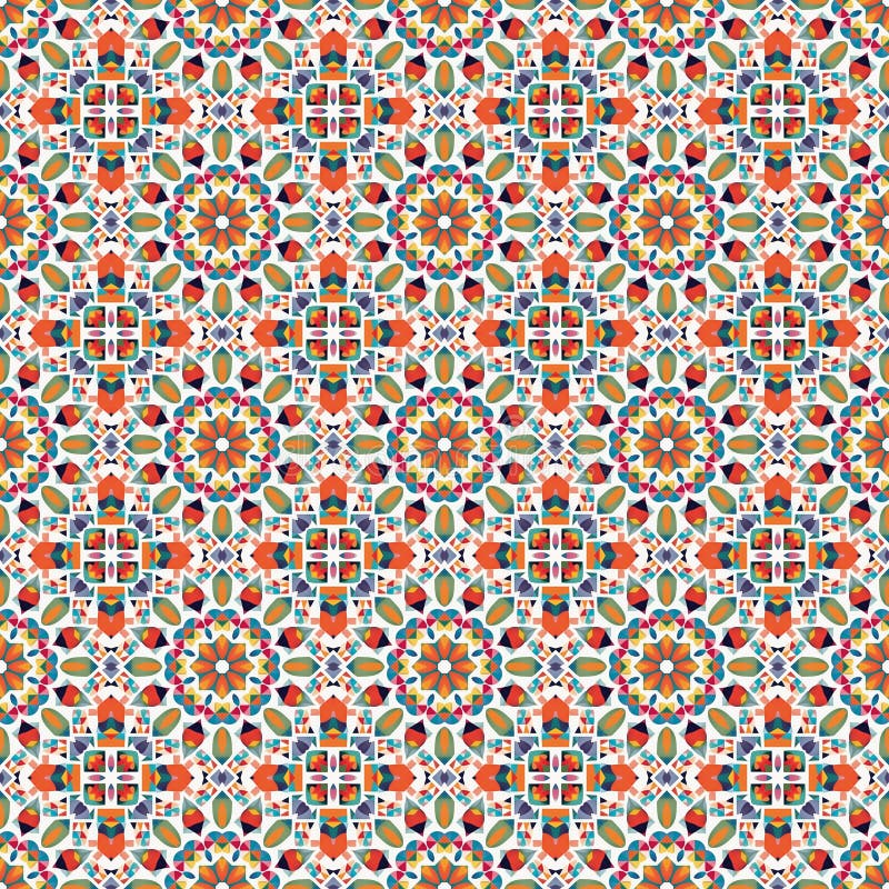 An Abstract Colorful Tile Pattern with Many Squares and Dots, on a ...
