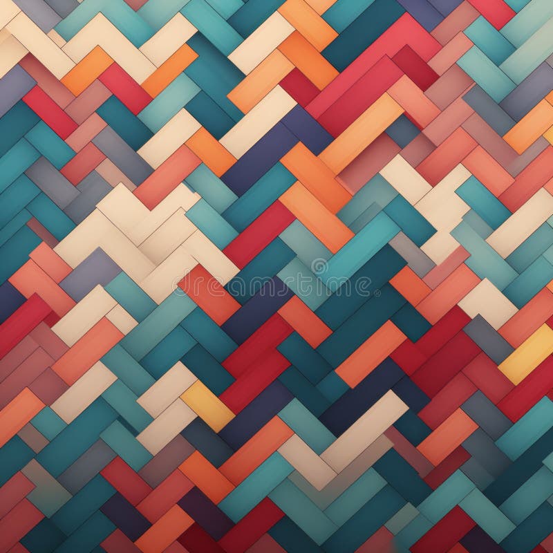Abstract Colorful Tile Pattern a Vibrant Herringbone Wallpaper Stock ...