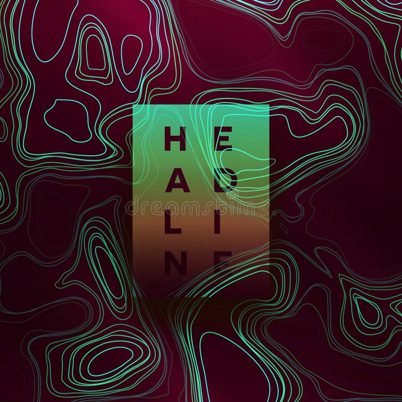 Abstract Colorful Topographic Background with Colored Liquid Wavy Lines ...