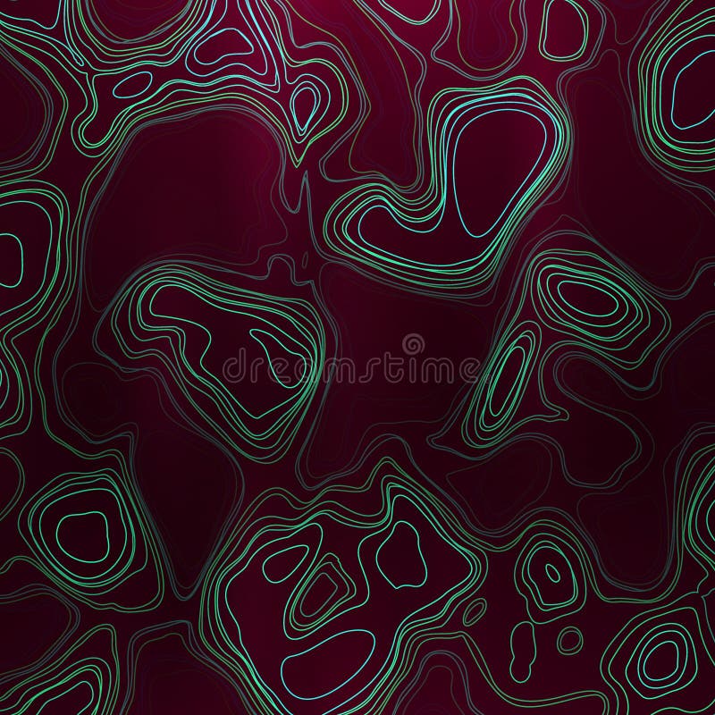 Abstract Colorful Topographic Background with Colored Liquid Wavy Lines ...