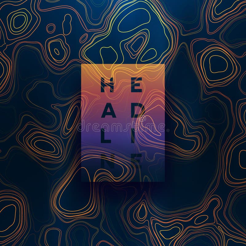 Abstract Colorful Topographic Background with Colored Liquid Wavy Lines ...