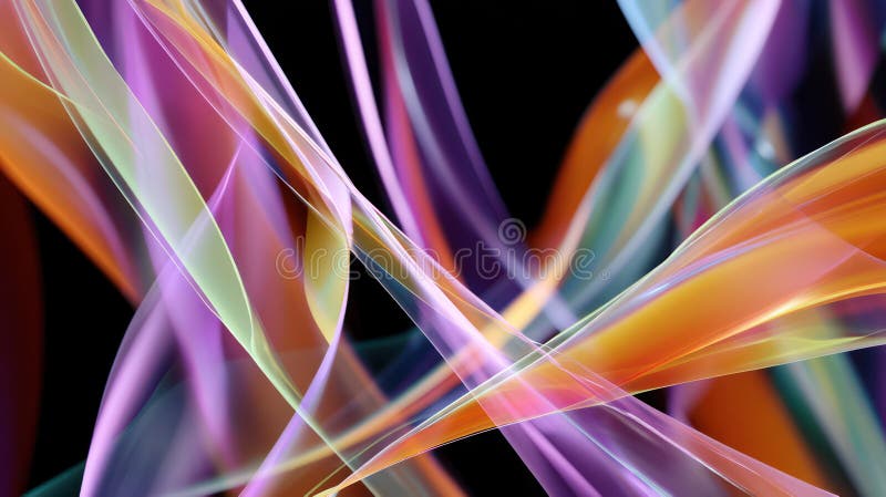Abstract Colorful Transparent Light Ribbons in Motion Background Stock ...