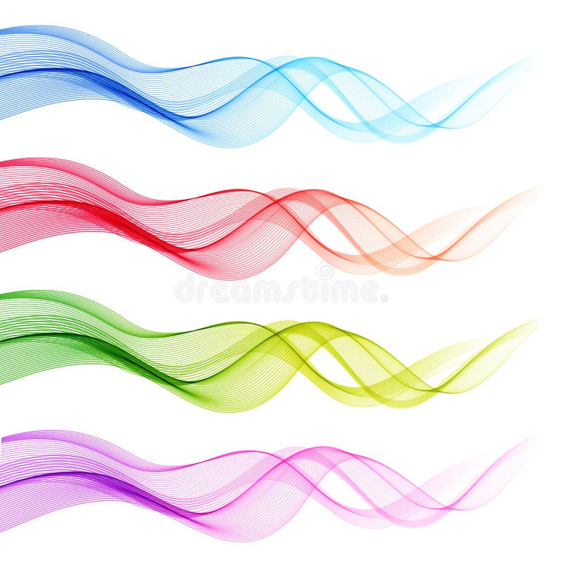 Abstract Colorful Transparent Wave Stock Vector - Illustration of card ...