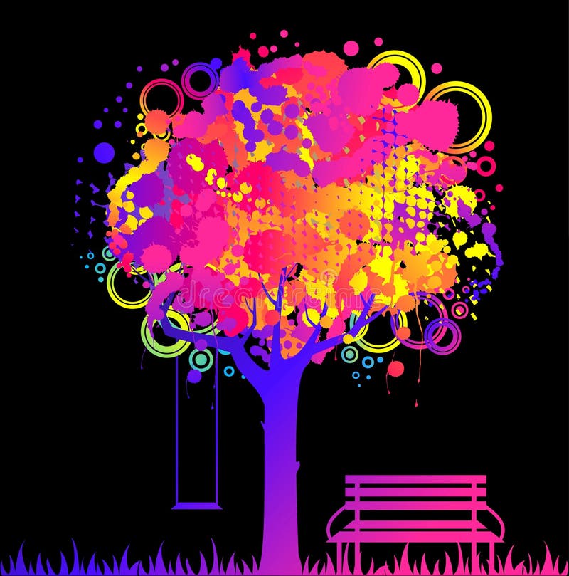 Abstract colorful tree stock vector. Illustration of butterfly - 15425793