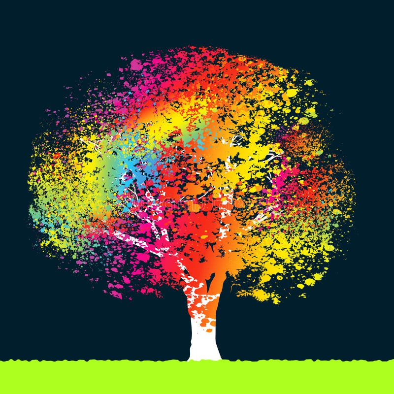 Abstract Colorful Tree. EPS 8 Stock Vector - Illustration of light ...