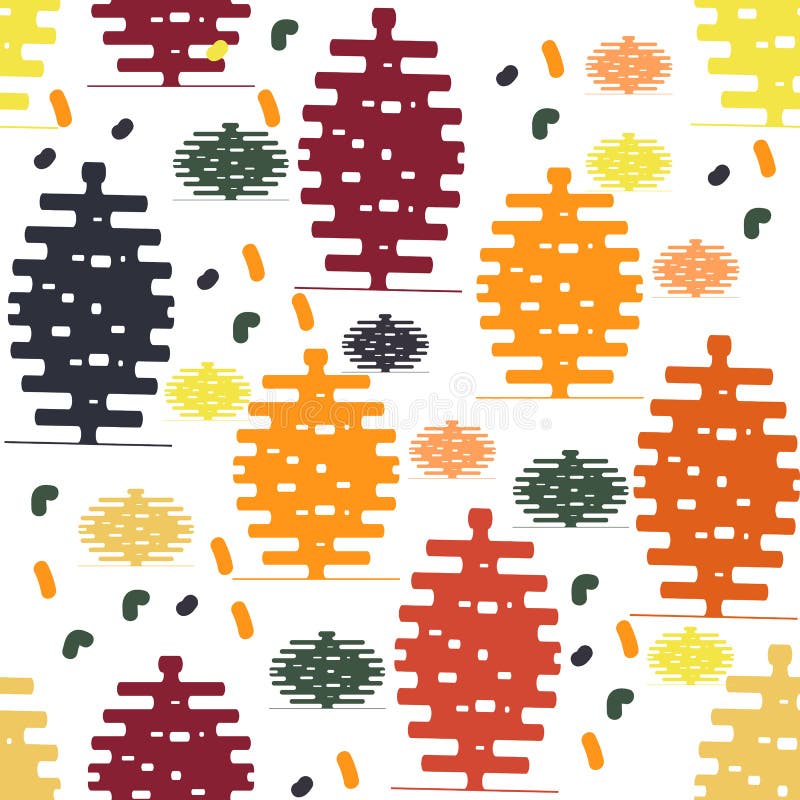 Abstract Colorful Trees Seamless Pattern. Vector Illustration for Your ...