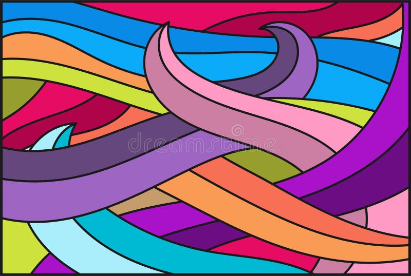 Abstract Colorful Trendy Vibrant Wave Line Swirl Background Design ...