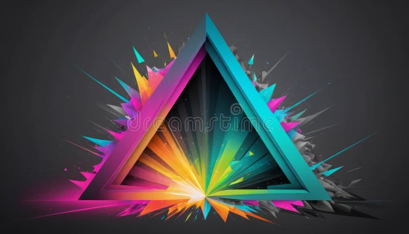 Abstract Colorful Triangle Explosion Background: Vibrant Geometric Art ...