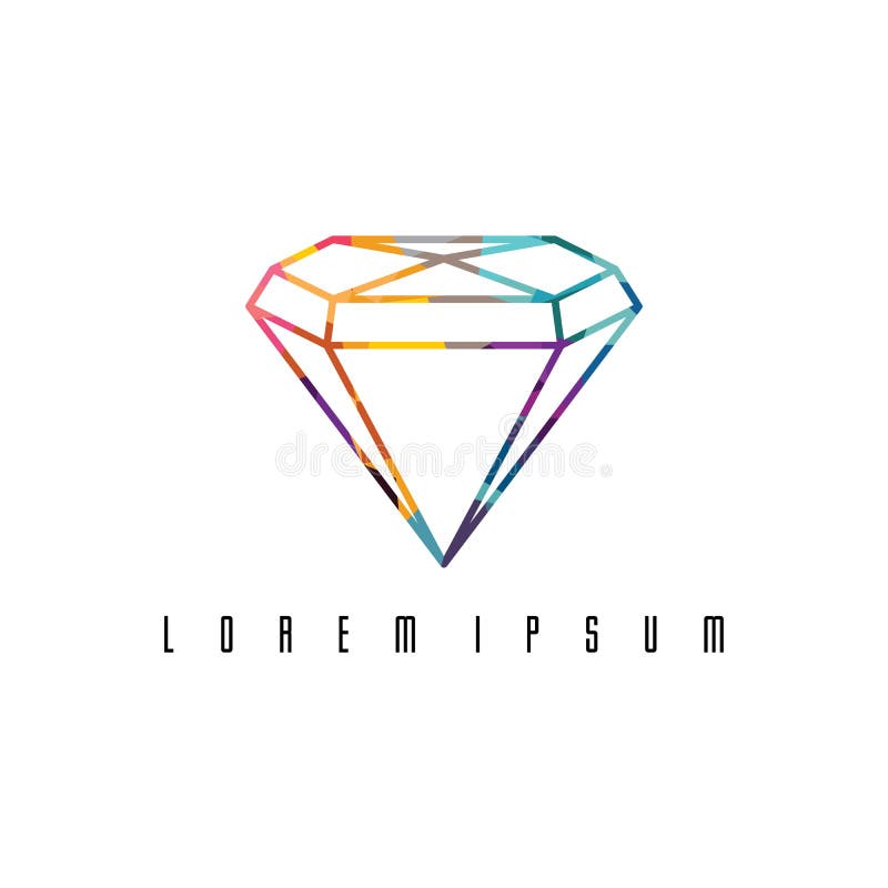 Abstract Colorful Triangle Geometrical Diamond Jewelry Stock Vector ...