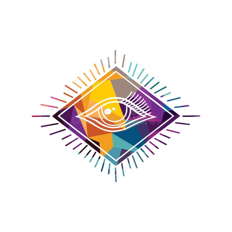 Abstract Colorful Triangle Geometrical Eye Stock Vector - Illustration ...