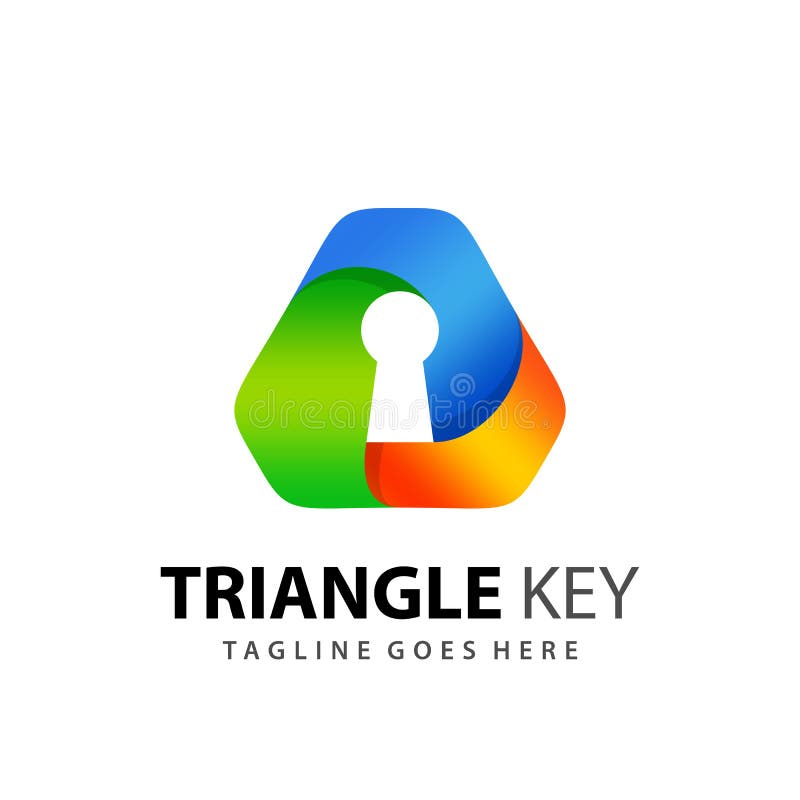 Abstract Colorful Triangle Key Logo Design Vector Illustration Template ...