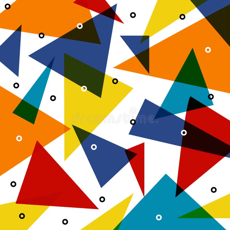 Abstract Colorful Triangle Pattern Overlap with Circle Elements on ...